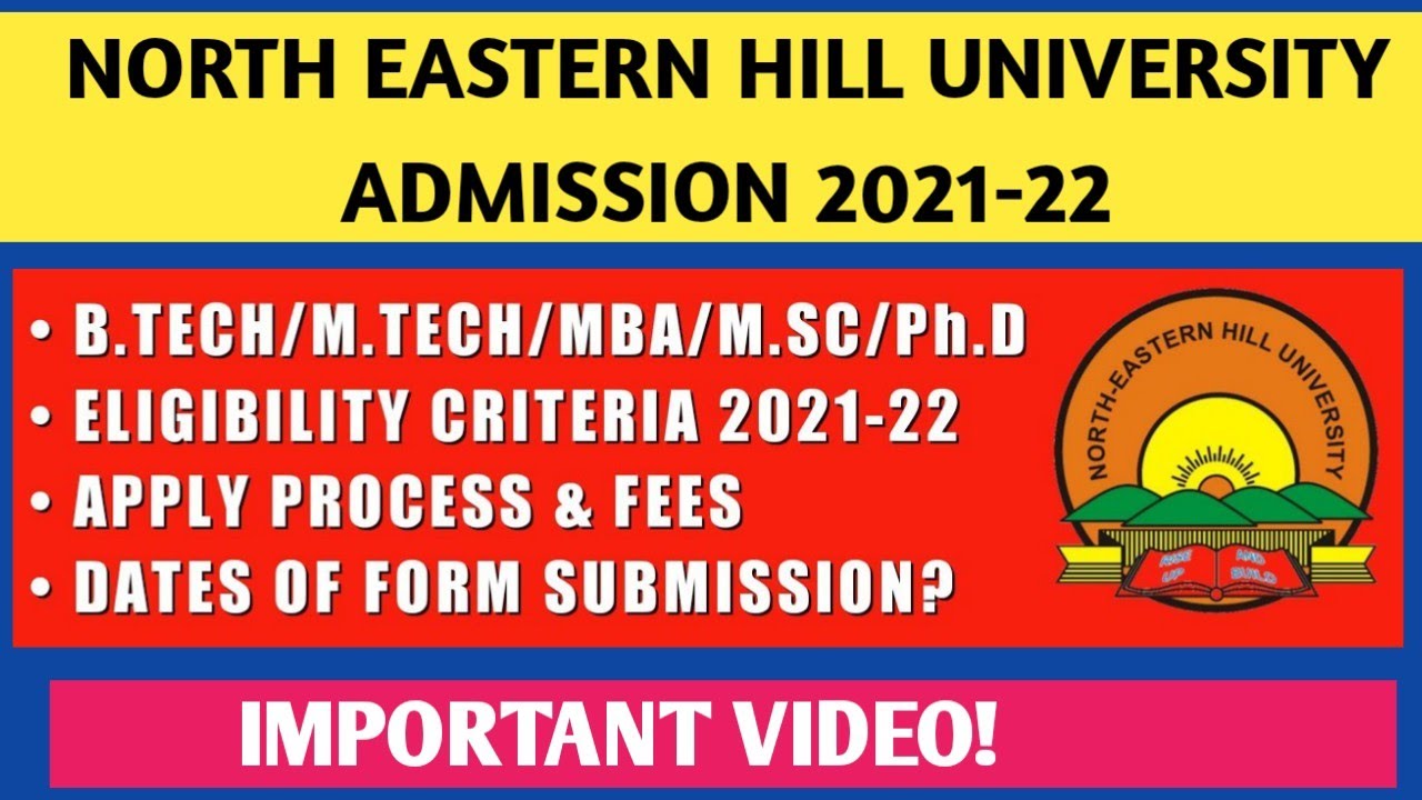 NEHU Admission 2021-22- | How To Apply, Eligibility, Fees,Cutoffs🔥 ...