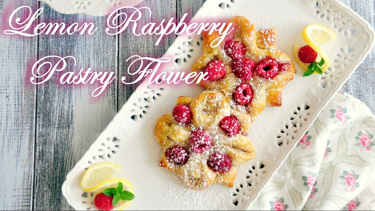 How to Make Lemon Raspberry Pastry Flower - YouTube