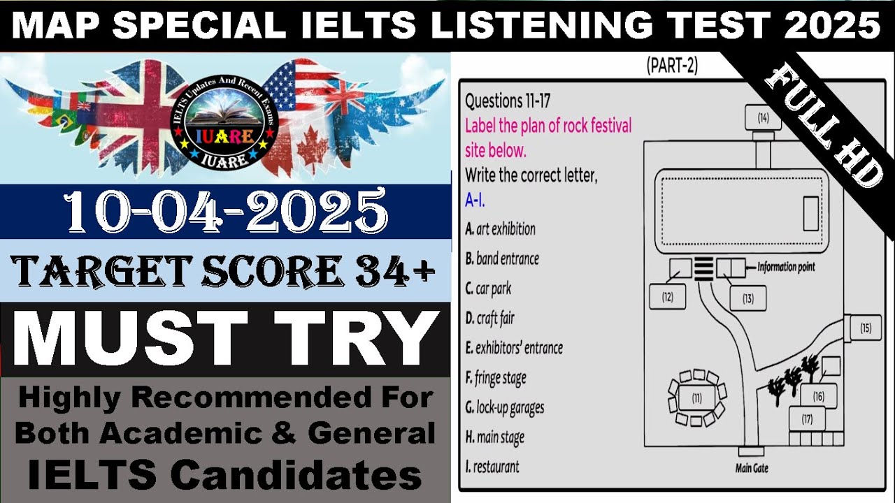 MAP Special IELTS Exam Listening Test With Answers 2025 | 10-04-2025 ...