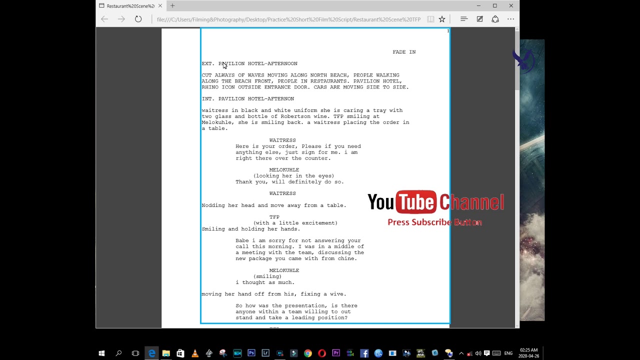Screenplay Reading Using Narrator in windows 10. Activate Narrator at ...