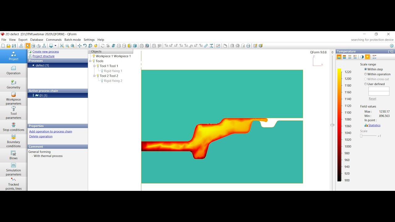 ขั้นตอนการทำ Forging Simulation แบบ 2D ด้วยโปรแกรม QFORM-9 - YouTube