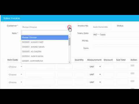 Tutorial iBIZCount : Cara Rekod Bil Jualan (Sales Invoice) - YouTube
