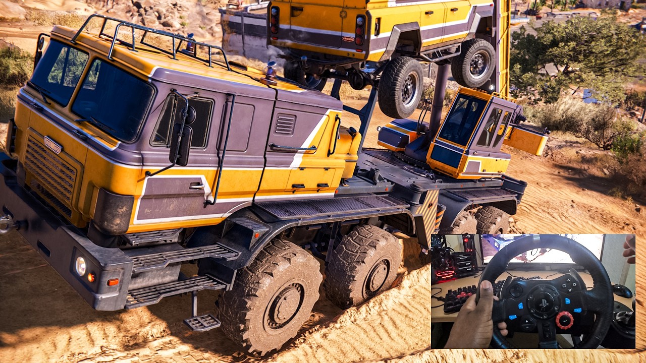 MAZ 536 Heavy Haul CRane Transports Land Rover in RoadCraft Demo with ...