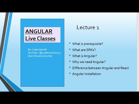 Angular Live Classes Lec:1 - YouTube