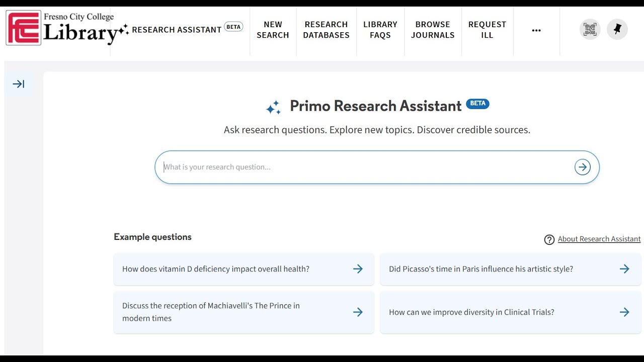 How to Navigate to the FCC Library's Research Assistant - YouTube