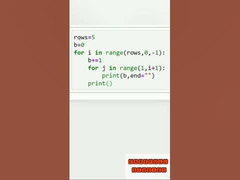 Inverse right triangle pattern program||#python#coding#shorts - YouTube