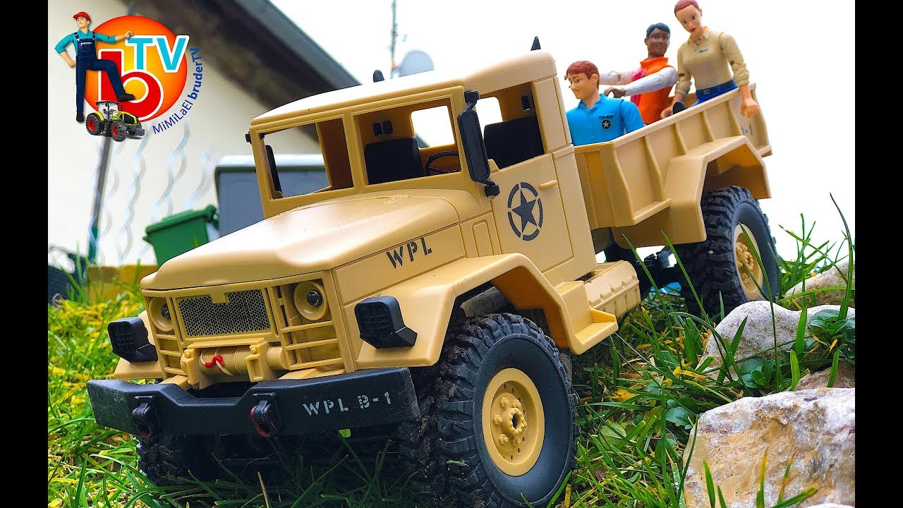 Military Truck RC 4x4 WPL B - 1 Mini Off-road 1:16 GearBest - YouTube