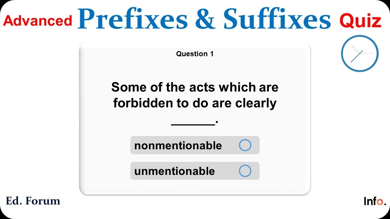 10 Advanced Prefixes and Suffixes Quiz | Can you score 💯? English ...