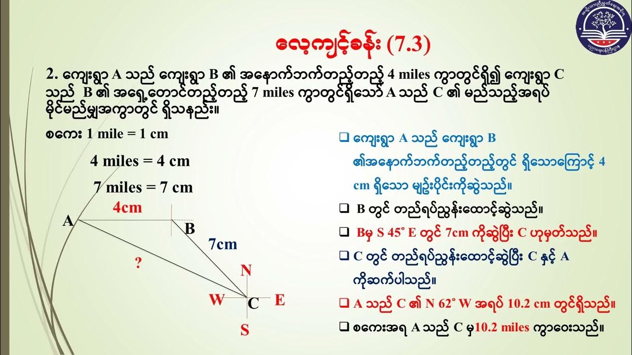 Grade 8 သင်္ချာအတွဲ ၂ ၊ အခန်း ၇ ၊ အပိုင်း ၂ စာမျက်နှာ ၈၃ G8ma