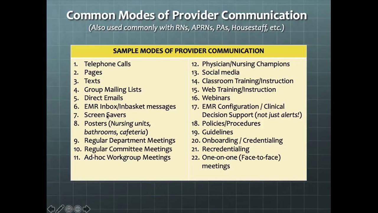 Clinical Provider communication and training strategy - YouTube