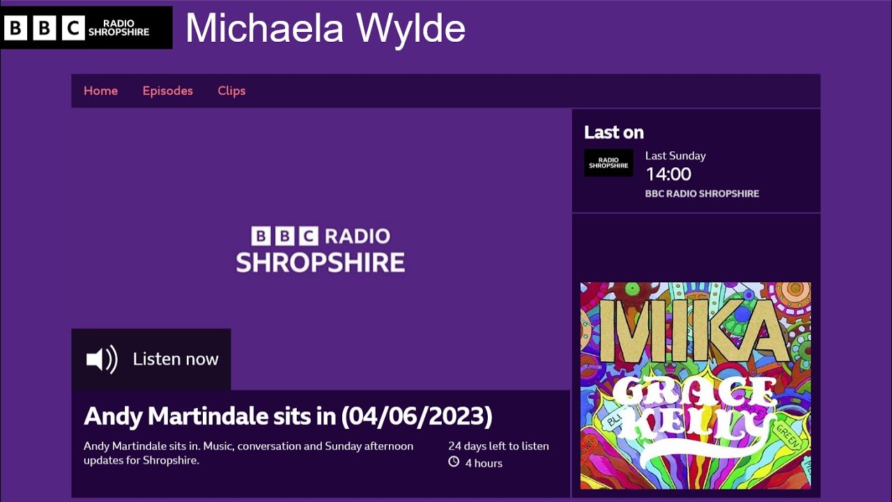 2023.06.04 BBC Radio Shropshire Andy Martindale sits in 🎵Grace Kelly ...