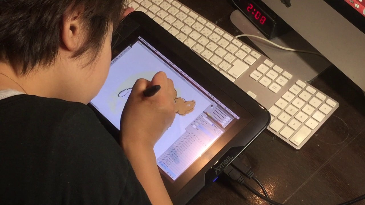 ARTISUL D10 液タブ描画 イラストレーターMIKI ADACHI（BGM有） - YouTube