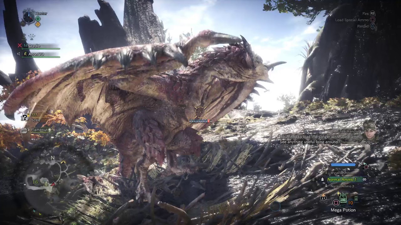 Monster Hunter: World Beta - Rathalos flying body slam - YouTube