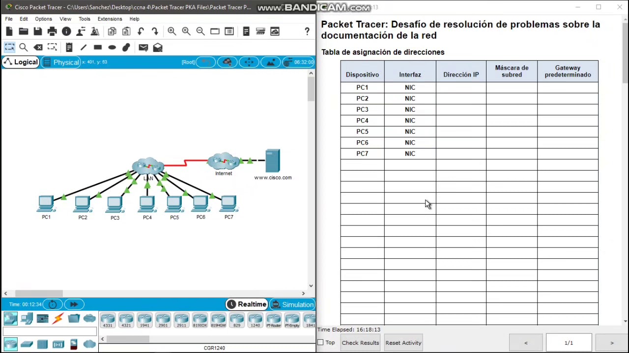 8.1.1.8 Packet Tracer - Troubleshooting Challenge - Documenting The ...