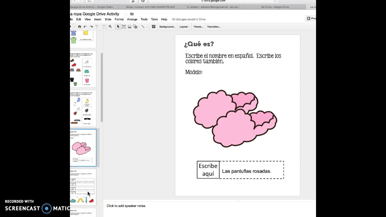 Spanish Clothing Google Drive Activity FREE - YouTube