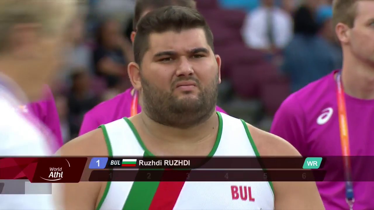 Ruzhdi Ruzhdi | Gold Men's Shot Put F55 | Final | London 2017 World ...