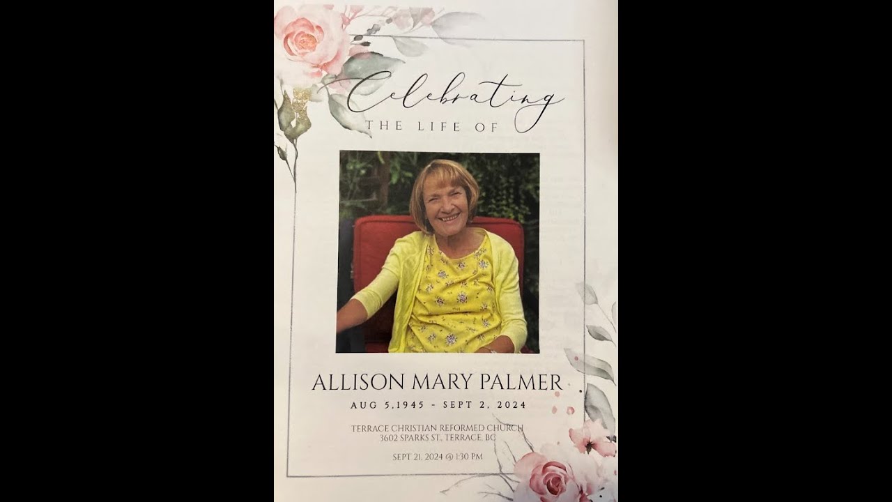 Celebration of Life for Allison Mary Palmer - YouTube