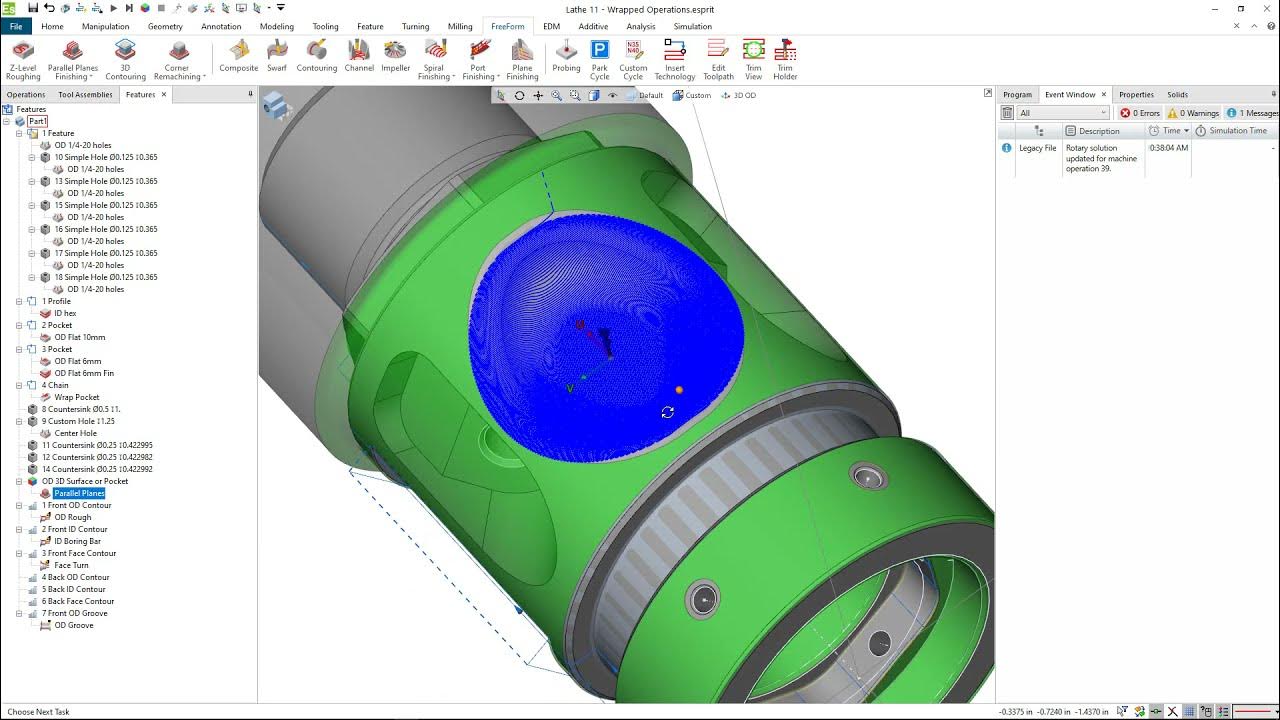 Setting Up Your Lathe in ESPRIT - Part 12: Example 3D Toolpath with ...