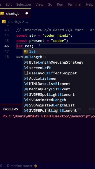 How to check if a word is present in a string in JavaScript? #interview #javascript #code #coder ...