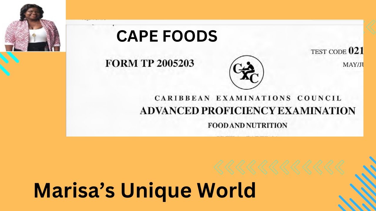 CAPE FOODS Unit 2 (Paper 1) - YouTube