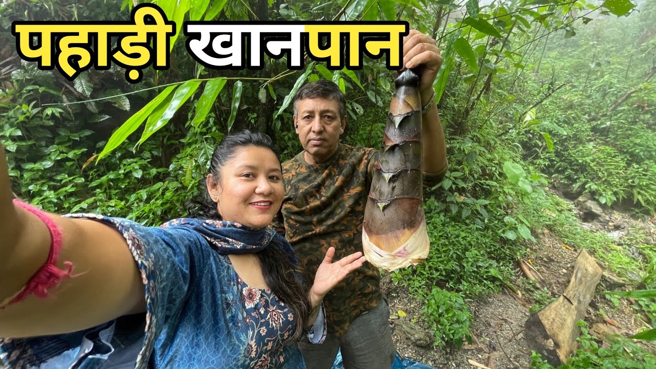 पहाड़ो की फ़ेमस सब्ज़ी || Harvisting Bamboo Shoot || Organic pahadi ...