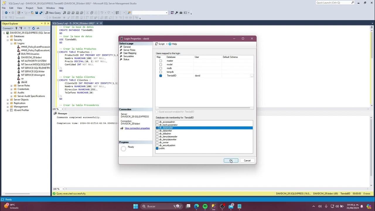 CREAR USUARIOS EN SQL SERVER - DAVIDCM - YouTube