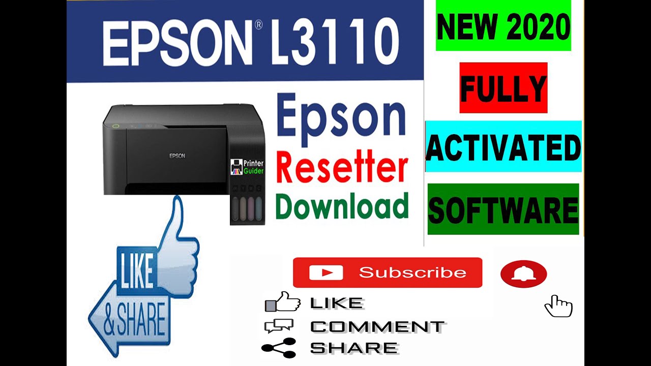 Epson L3110 series Adjustment program resetter tool Download/Free ...