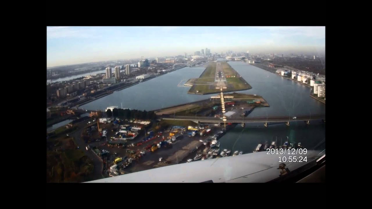 LCY runway 27 short landing - YouTube