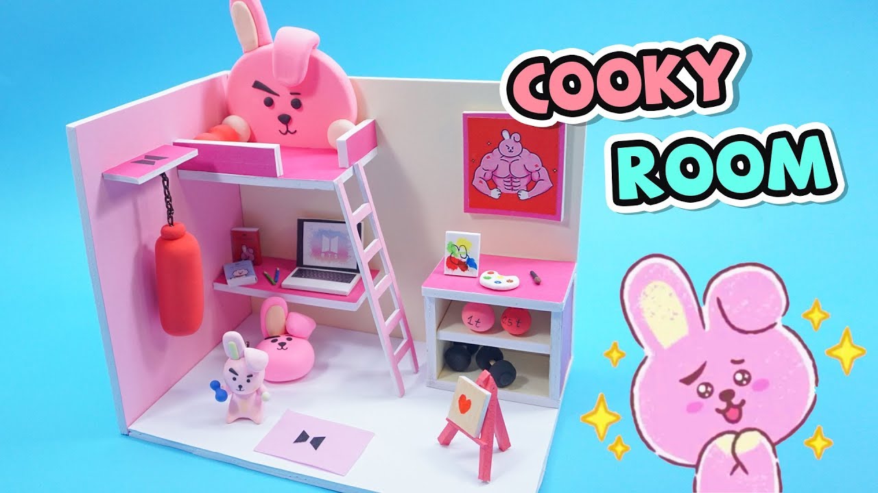 DIY BT21 COOKY ROOM - Làm Phòng Ngủ Cho Búp Bê BTS | Handi Work - YouTube