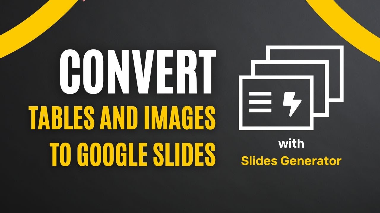 How to convert tables and images to slides | Slides Generator - YouTube