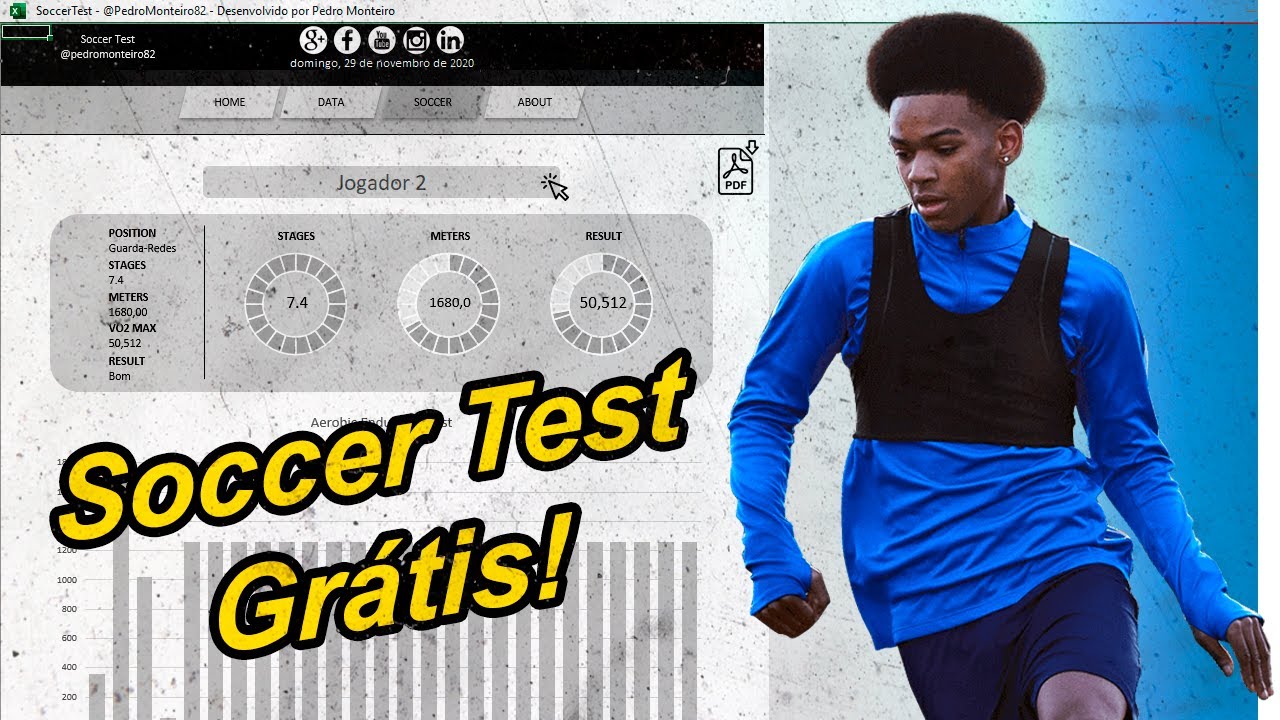 SOCCER TEST - PLANILHA COM CÁLCULOS E ÁUDIO GRÁTIS - YouTube