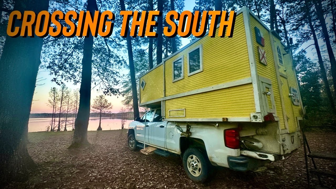 Alabama to Texas- Free Camping in our Self Built Truck Camper - YouTube
