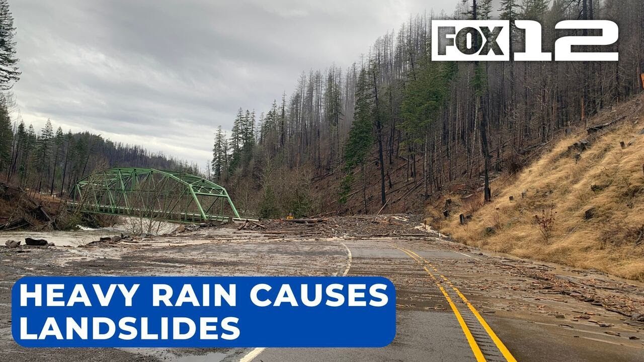 Heavy rain causes landslides in Portland's West Hills - YouTube