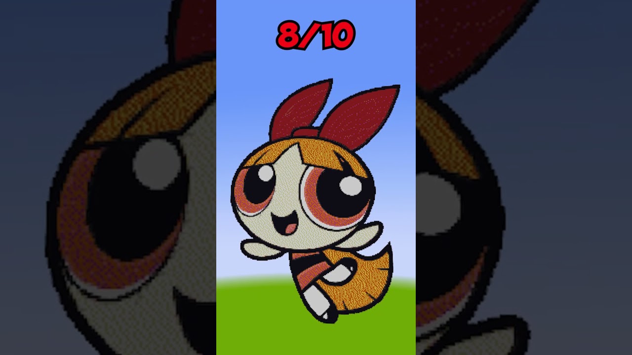 The Powerpuff Girls Pixel Art in Minecraft #shorts - YouTube