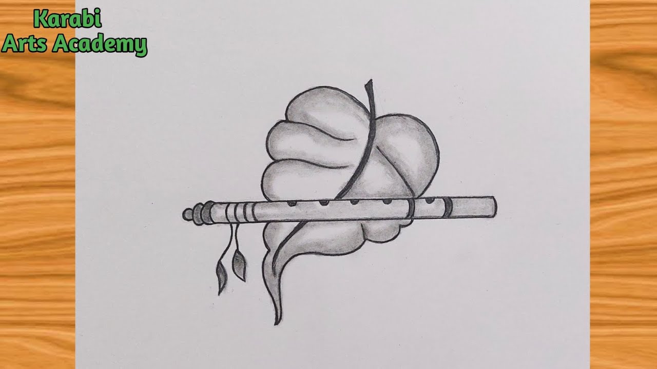Flute of Krishna drawing| Bansuri drawing| @karabiartsacademy6921 - YouTube
