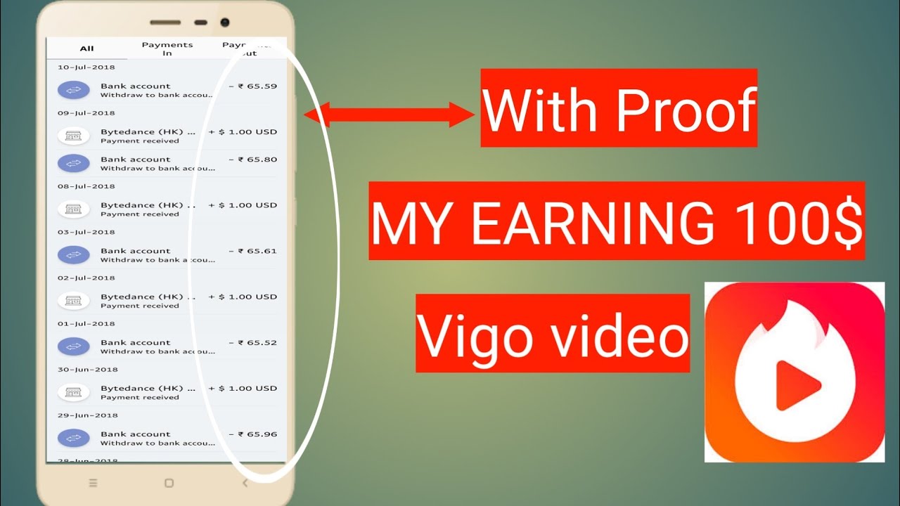 My 100 $ earning proof in Vigo video app | Vigo video india - YouTube