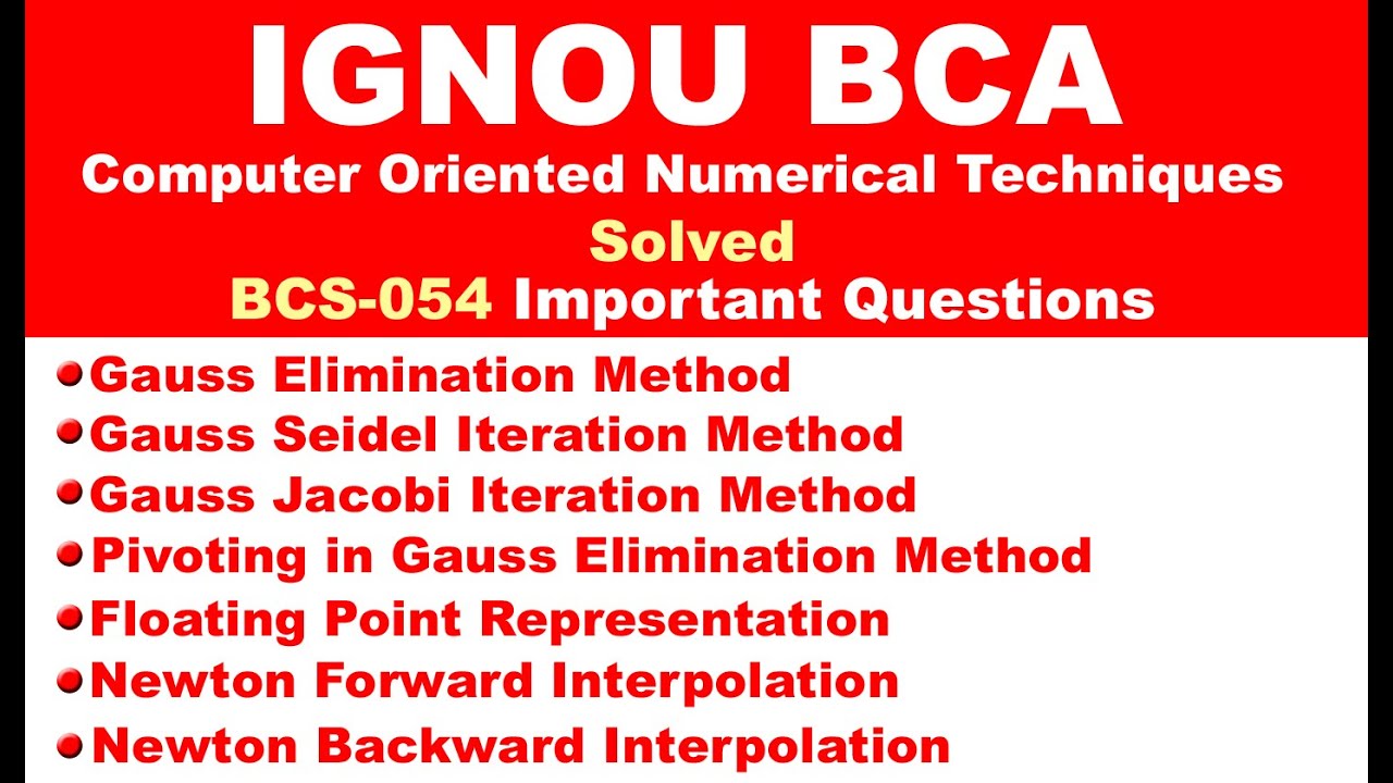 IGNOU [BCS-054 Important Questions] BCS 054 Solved Question Paper [BCS 054 Previous Question ...