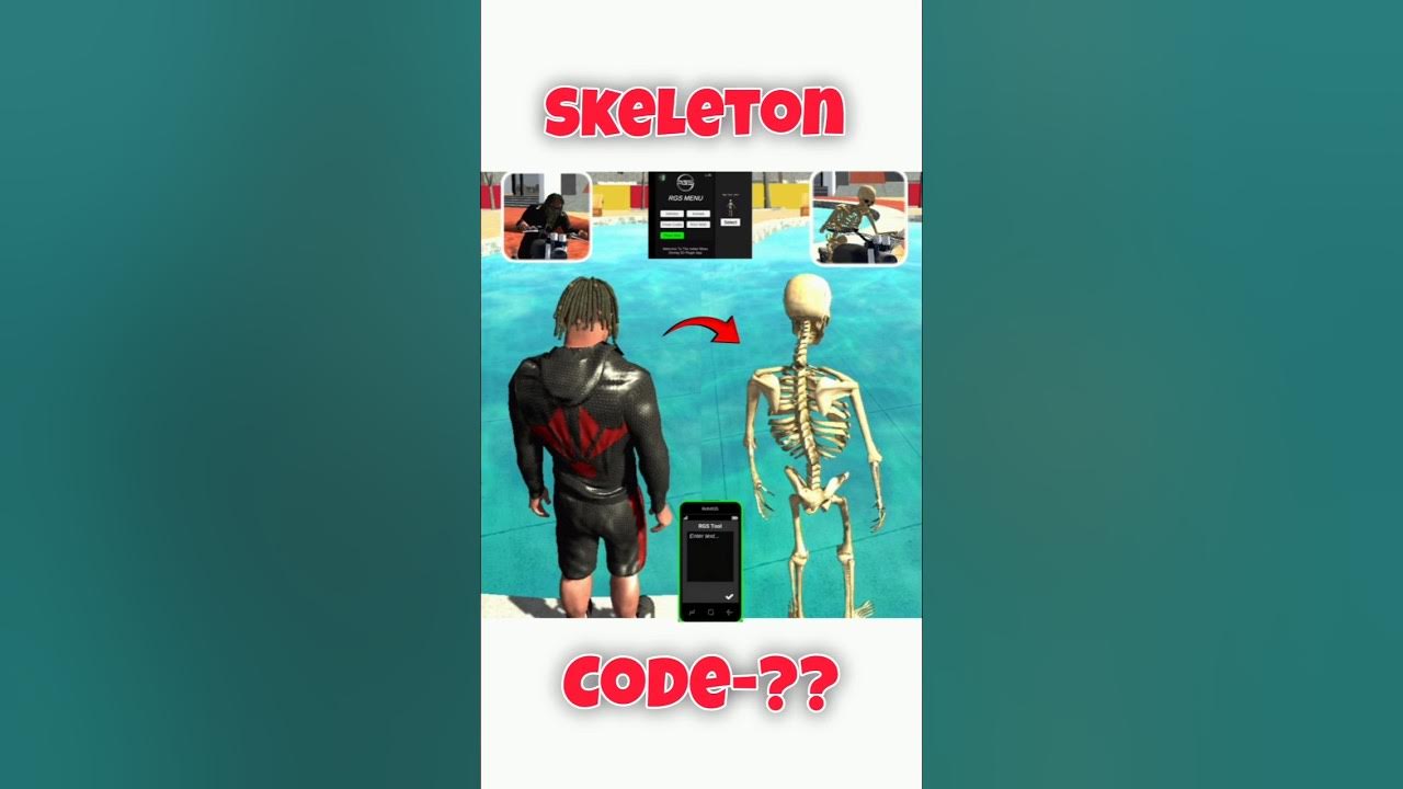 Skeleton code-?? 🤑🤑#indianbikedriving3d #shorts - YouTube