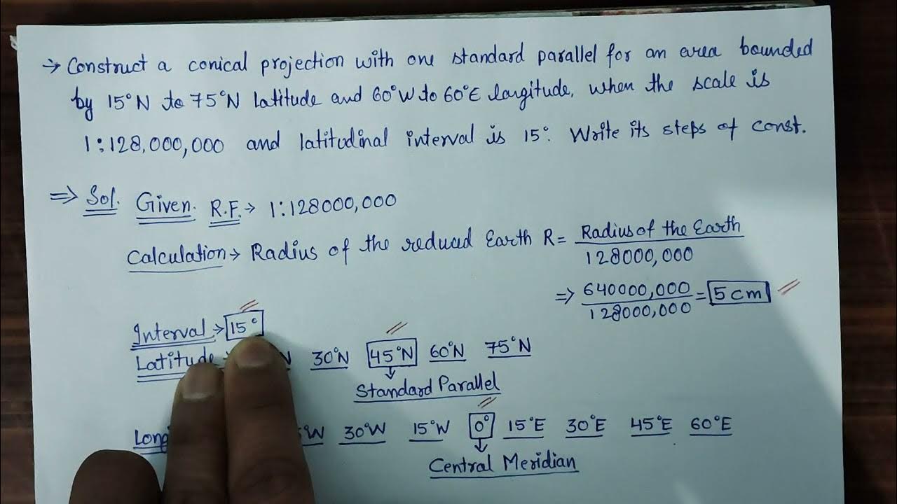Conical Projection with one standard parallel, Geography Practical ...