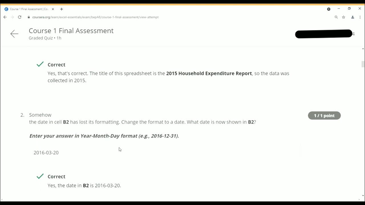 Coursera || Excel Skills for Business : Essentials:Final assessment ...