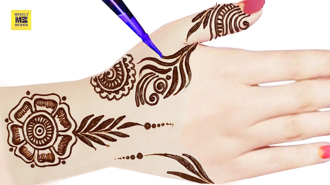 Elegant Floral Easy Mehndi Tutorial For Beginners Step By Step ...