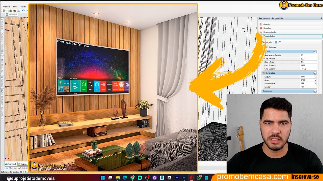 Projetando Uma Sala no Promob Passo a Passo Render Com Real Scene 2.0 # ...
