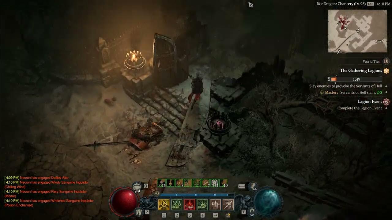 Diablo 4 Legion Event Kor Dragan Necromancer Bone Spear Solo - YouTube