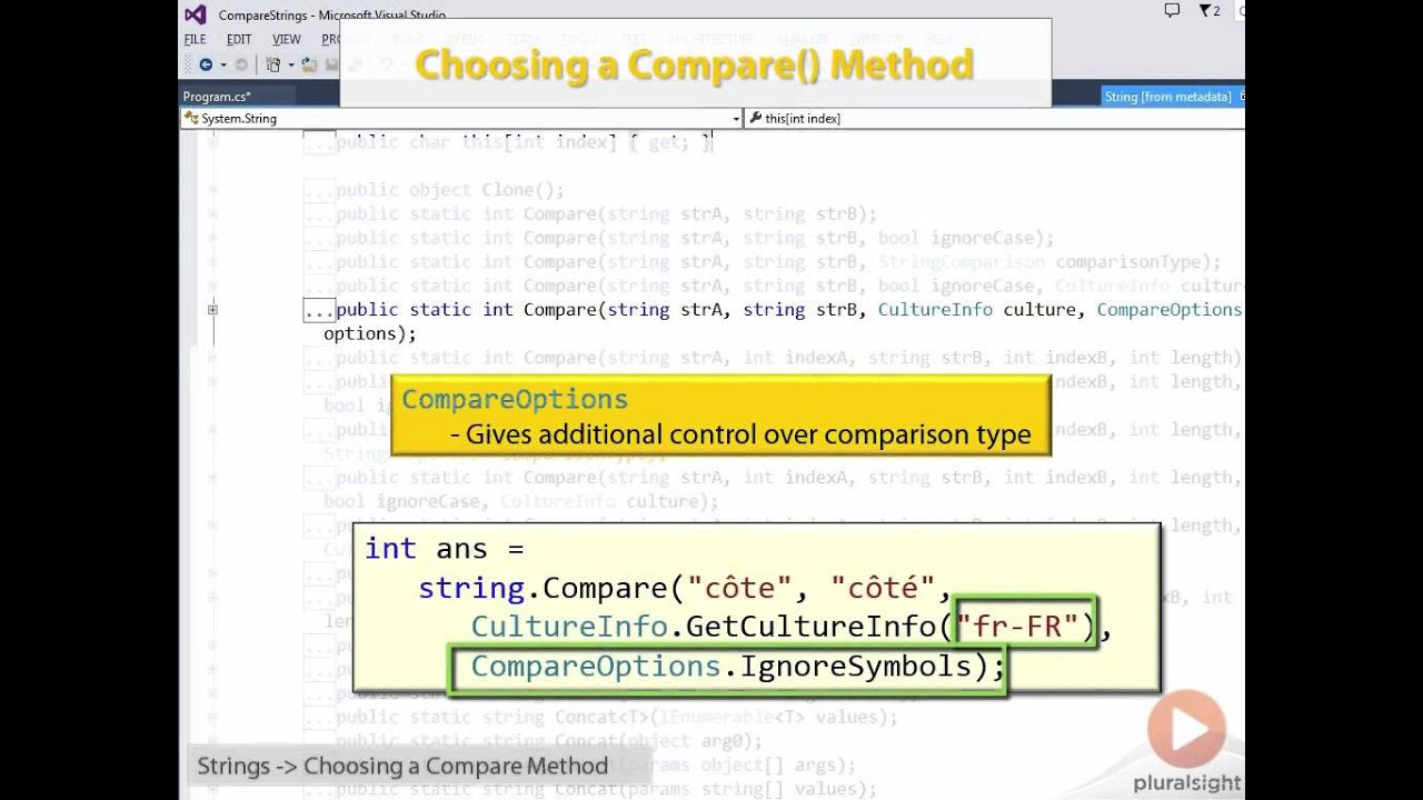 07 082 Choosing a Compare Method - YouTube