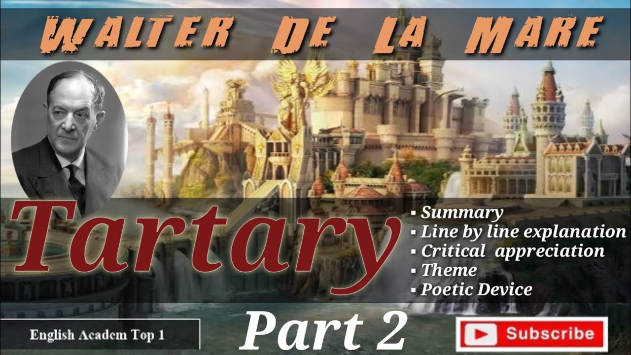 BA Poem Tartary | Walter John De La Mare | English Literature - YouTube