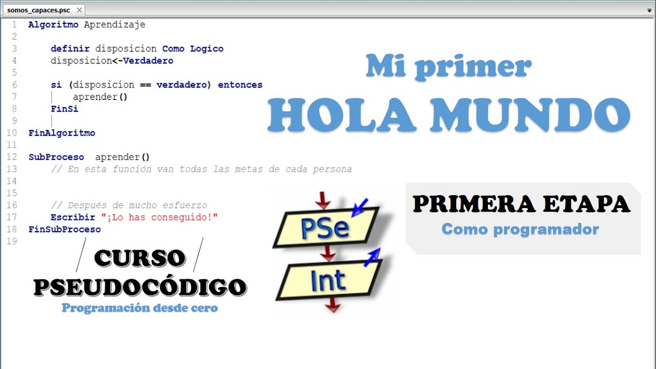 Hola mundo PSEUDOCÓDIGO | capítulo 5 - YouTube