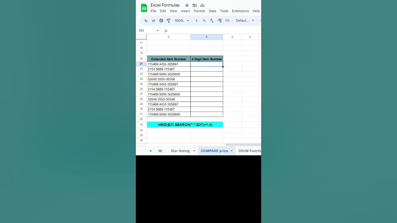 Extended 4 Digits I Excel Shorts Excelshortcuts Exceltutorial Excelformulas Excelfunctions 