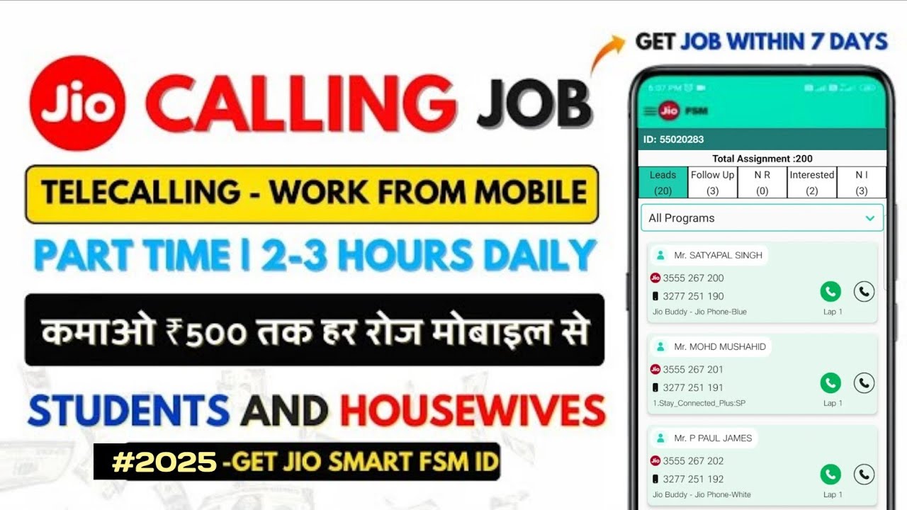 Jio Telecalling jobs work from home |calling Job |Jio Calling Job 2025 ...