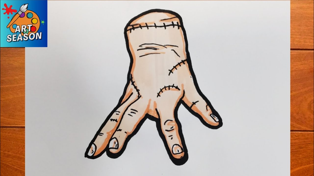 How to Draw Thing from Netflix Wednesday - YouTube