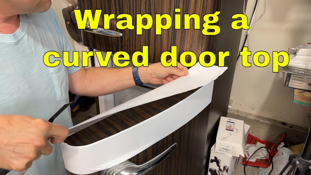 How to wrap a refrigerator with curved door top - YouTube